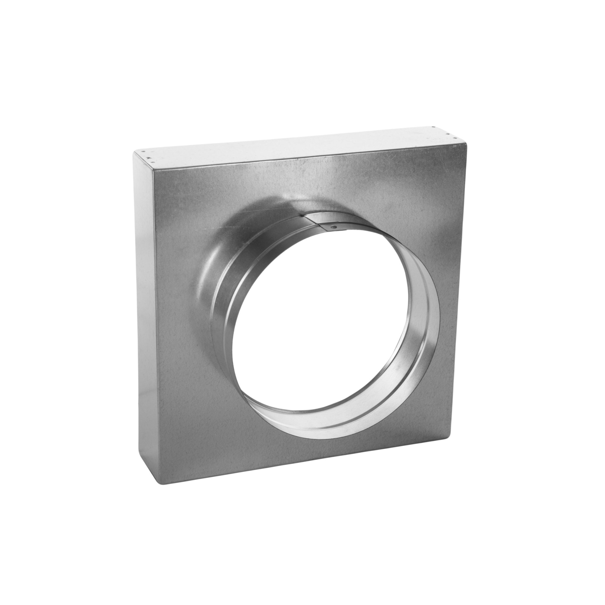Square to Round Transition Box - Galvanized | HVAC | FAMCO